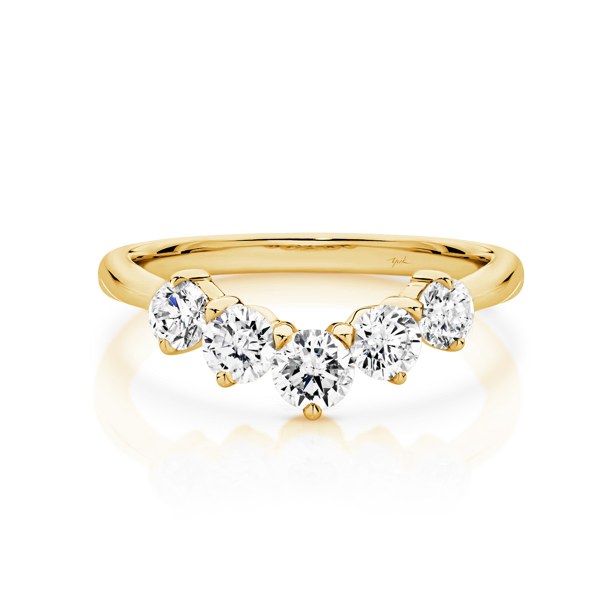 Round Brilliant Cut Diamond Curved Wedding Ring – York Jewellers AU