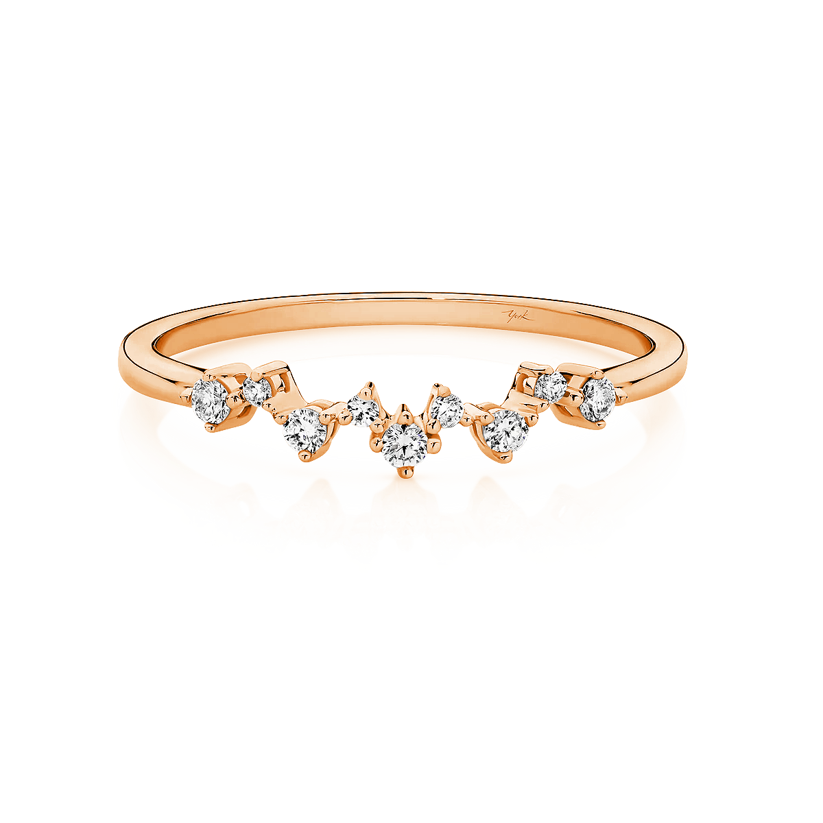 Round Brilliant Cut Scattered Claw Set Wedding Ring – York Jewellers AU